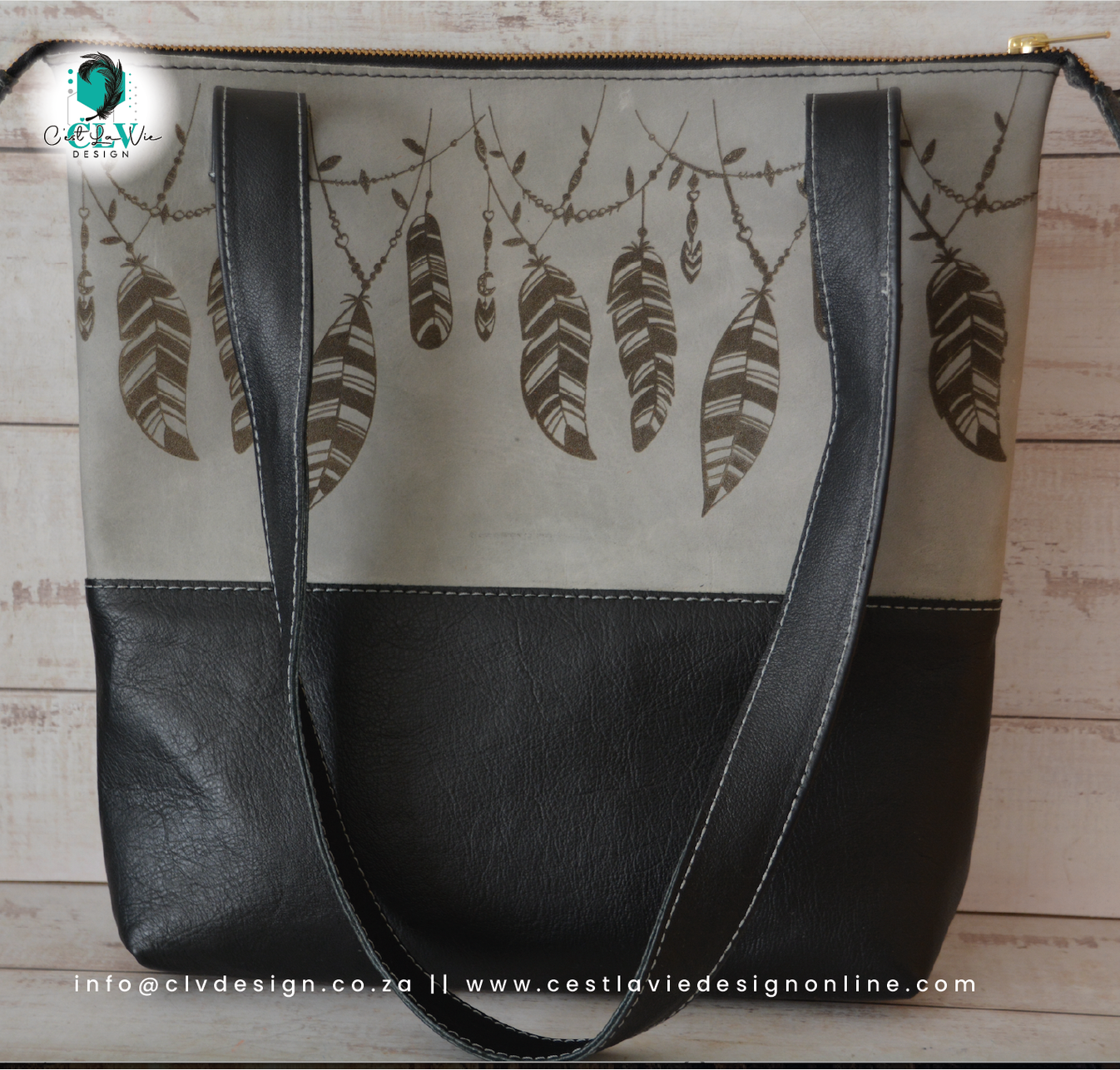 GENUINE LEATHER TWO TONE HANDBAG TOTE – C'est La Vie Online