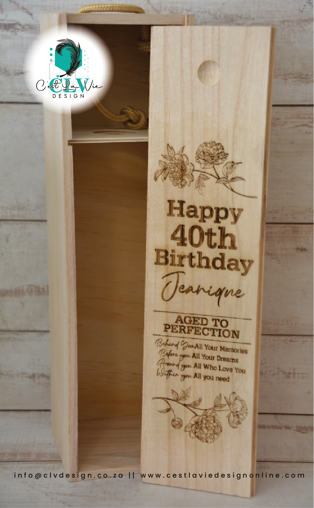 PINE WOOD WINE BOTTLE BOX – C'est La Vie Online