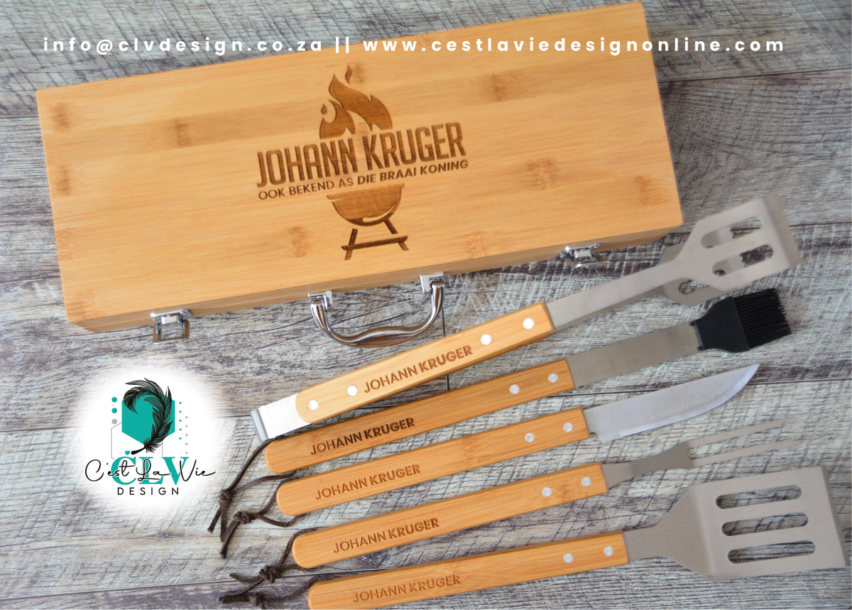 BAMBOO WOOD BRAAI SET – C'est La Vie Online